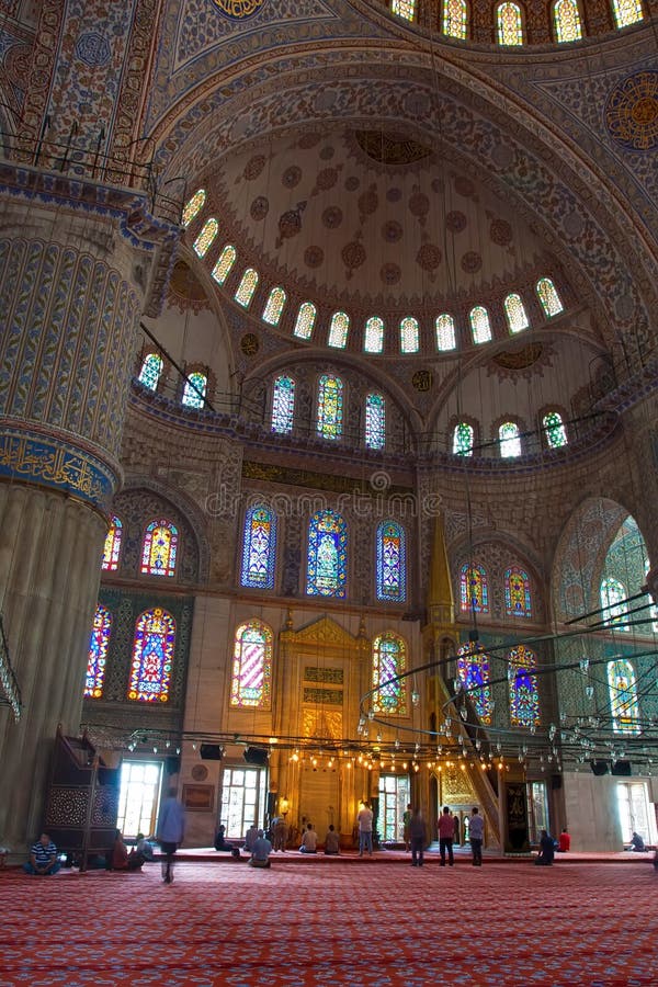 Blue Mosque stock image. Image of inside, blue, spirituality - 36984041