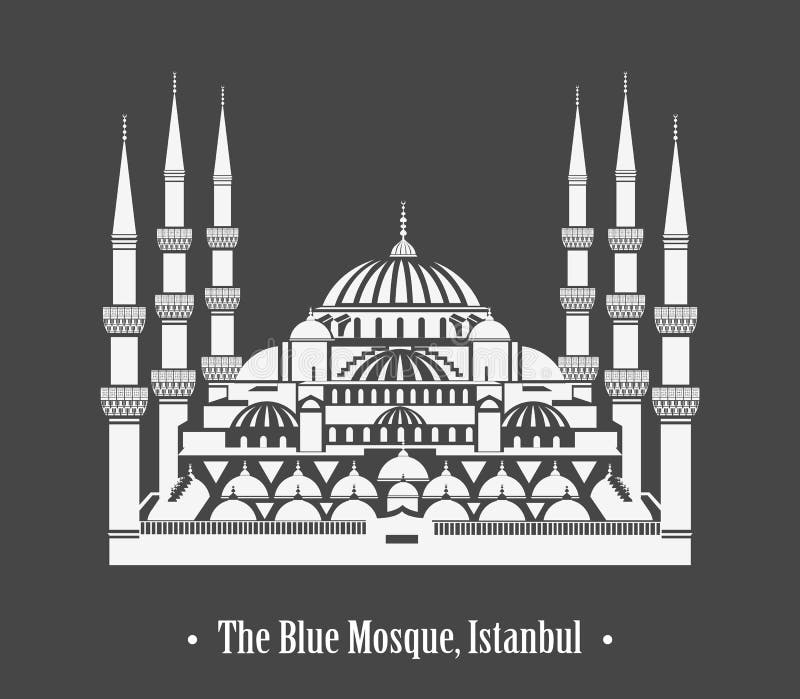 Istanbul Hand Drawn Vector Sketch Illustration Blue Mosque. Stock ...