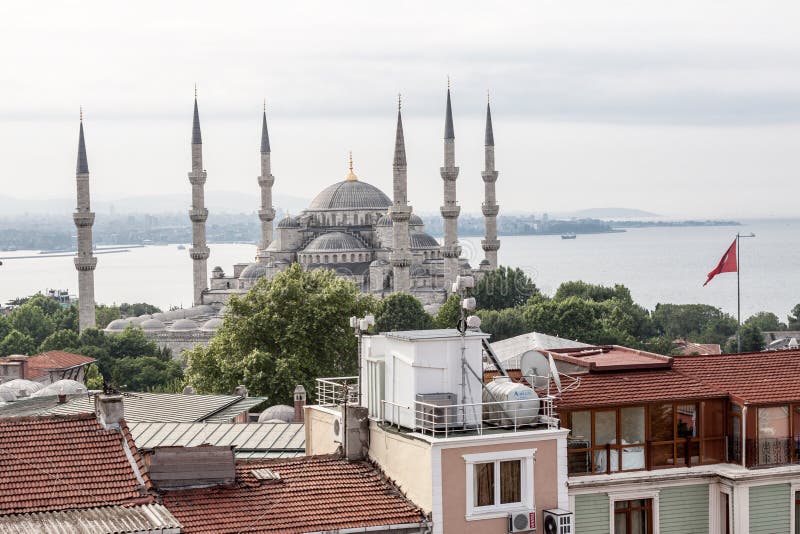 Blue Mosque Restoration Work Editorial Photography - Image of europe ...