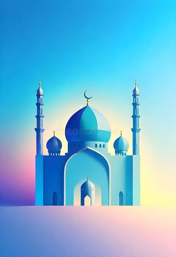 A Blue Mosque with a Blue Mosque in the Middle Stock Vector ...