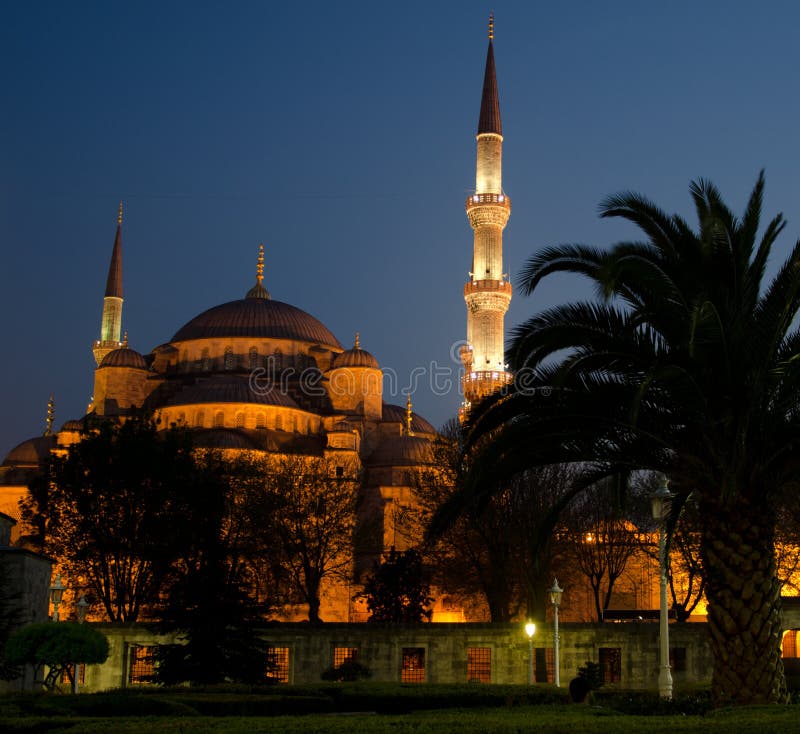 Blue Mosque at Night, Istanbul Stock Image - Image of istanbul ...
