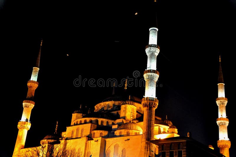 Blue Mosque at night stock photo. Image of city, mohammedanism - 39512574
