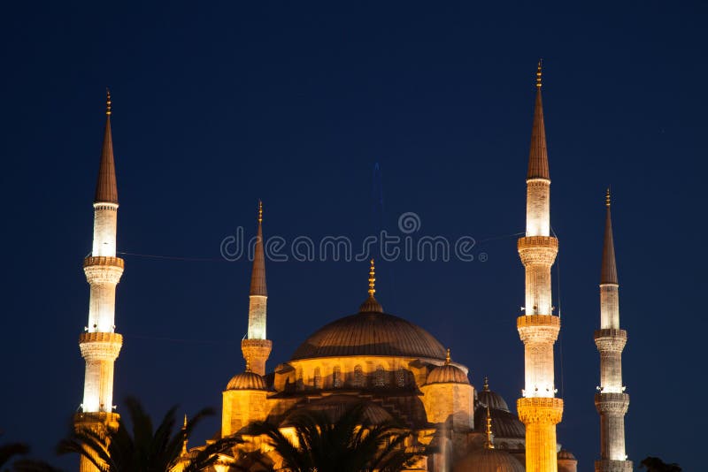 Blue Mosque at night stock photo. Image of ottoman, night - 41183252
