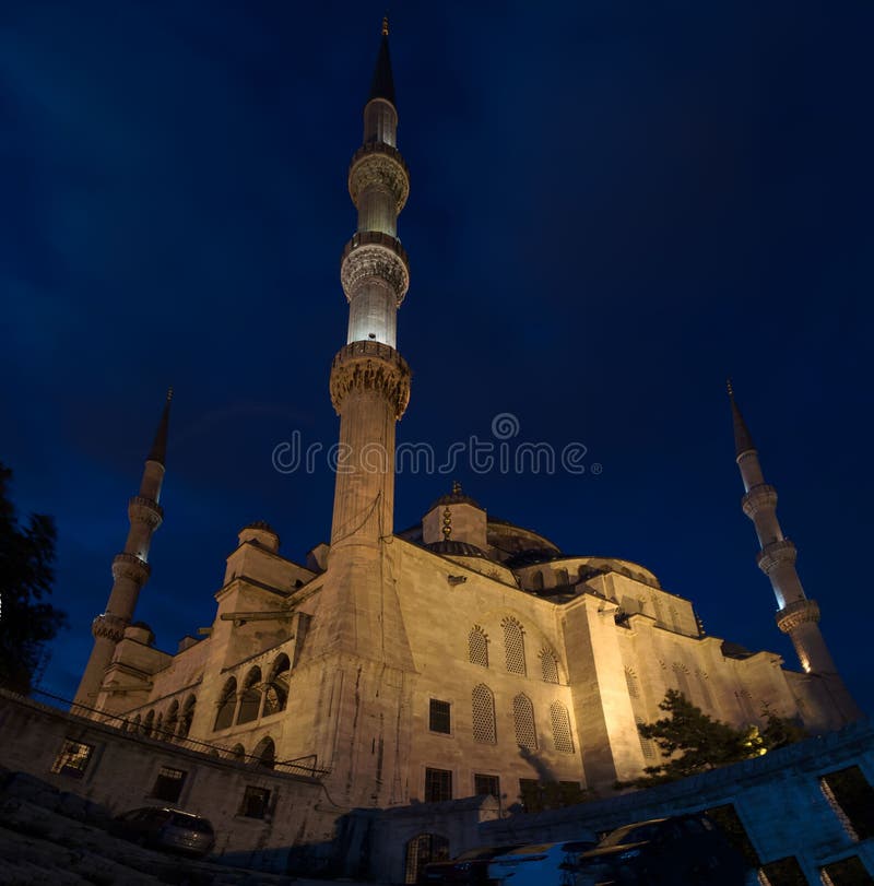 Blue mosque , night. stock photo. Image of gates, istanbul - 62084430