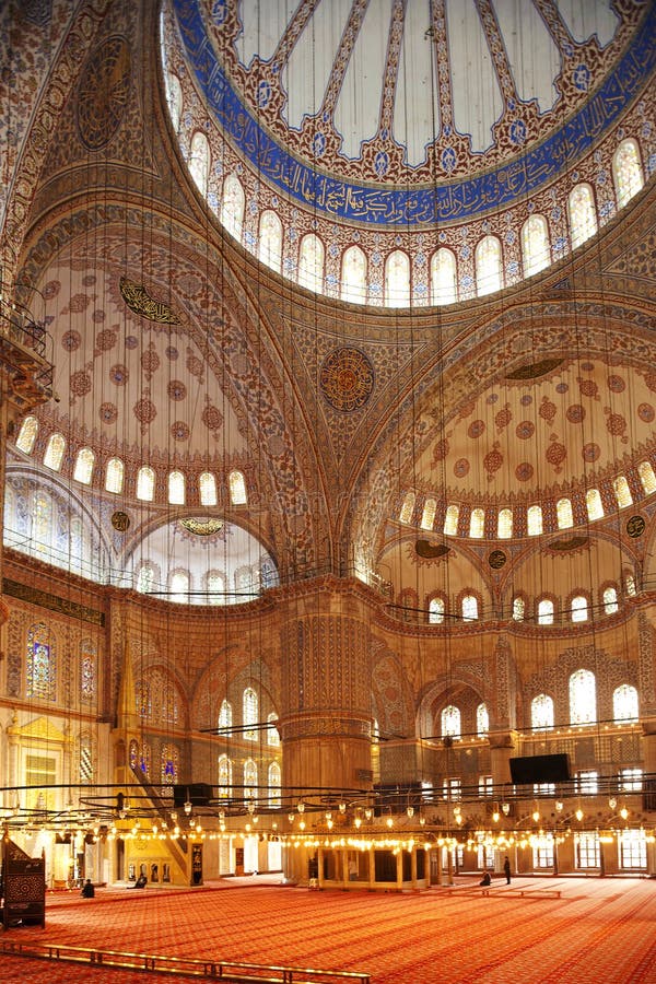 Inside the Blue Mosque stock photo. Image of muslimn - 91213558