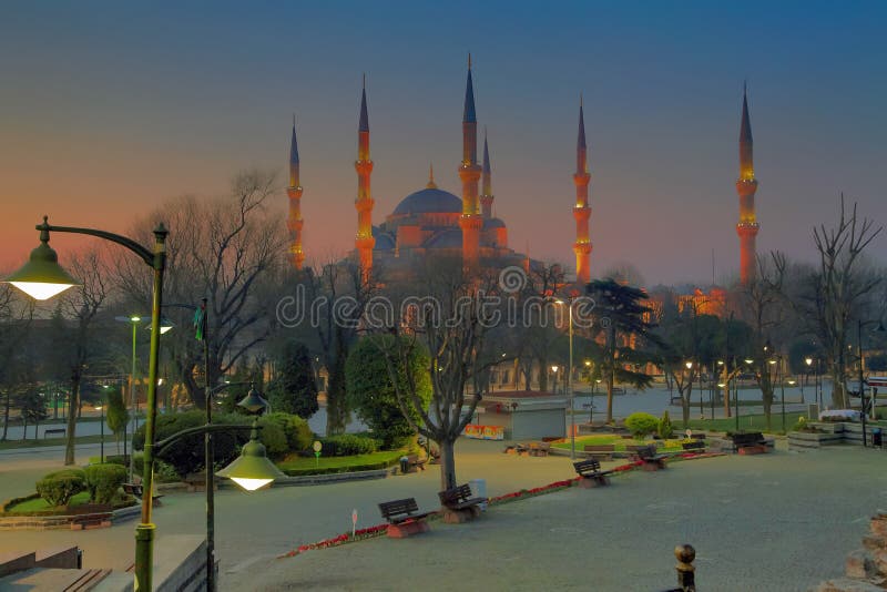 ISTANBUL, TURKEY - MARCH 24, 2012: the Blue Mosque in Morning Light ...