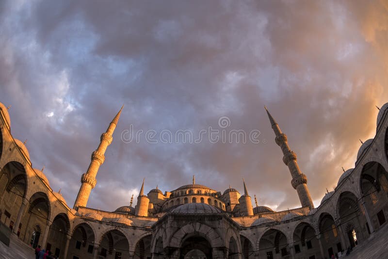 Blue Mosque with Sunset in Istanbul. May 2016 Editorial Stock Image ...