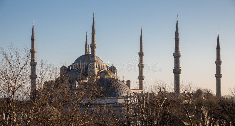 Blue Mosque at Sunset, Istanbul, Turkey Stock Photo - Image of basilica ...