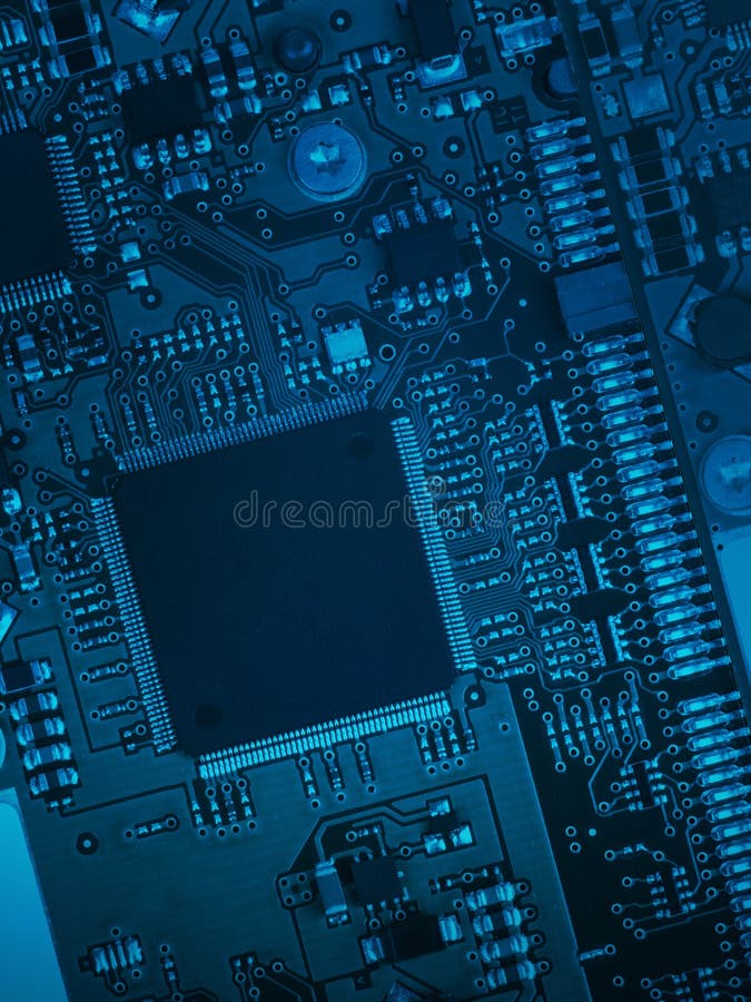 Blue motherboard stock photo. Image of micro, engineering - 56997376