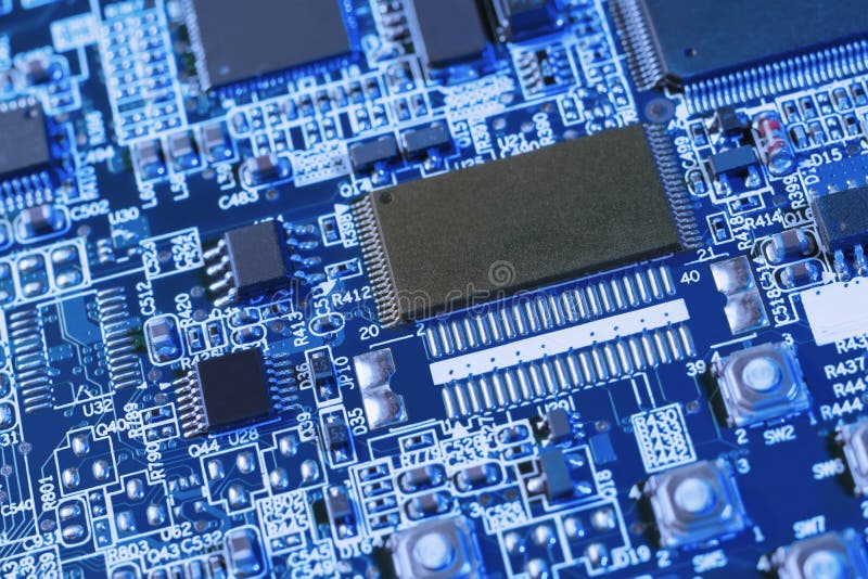 Blue motherboard stock photo. Image of byte, kilobyte - 59094316