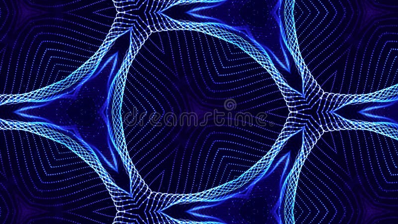 Blue Motion Design Background with Symmetrical Floral Pattern ...