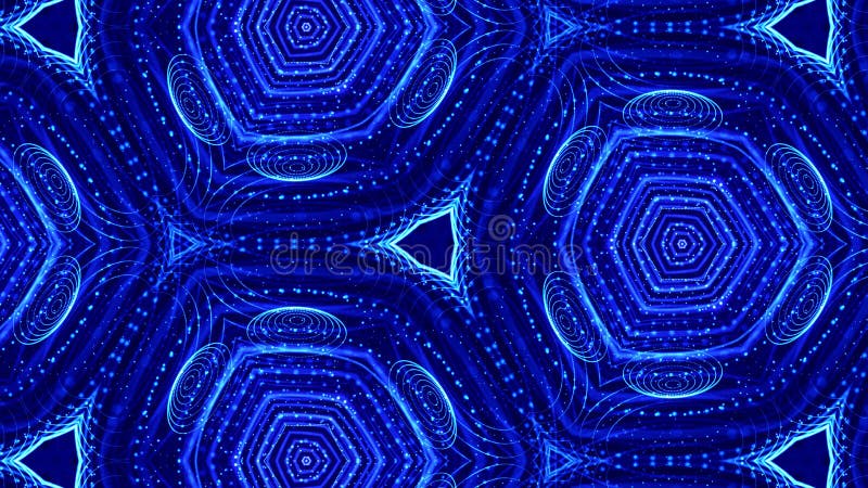 Blue Motion Design Background with Symmetrical Floral Pattern ...
