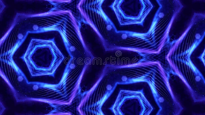 Blue Motion Design Background with Symmetrical Floral Pattern ...