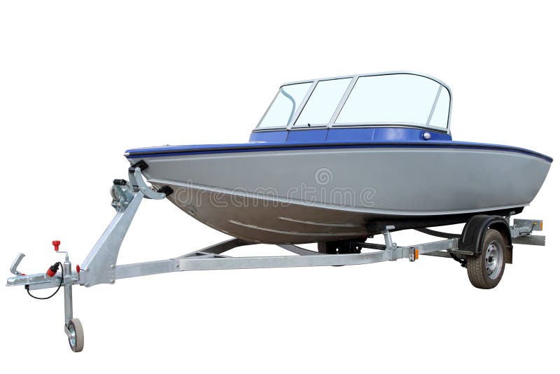 Blue motor boat. stock image. Image of blue, cutter - 114547243