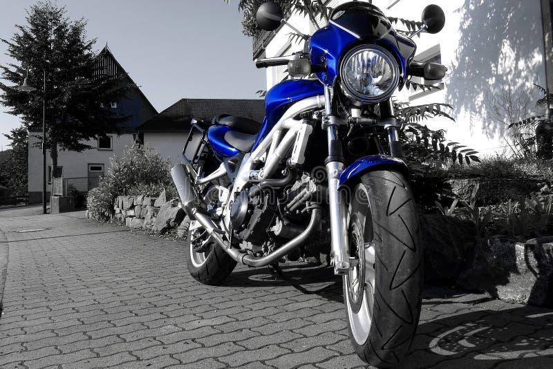 Blue Motorcycle Picture. Image: 3508157