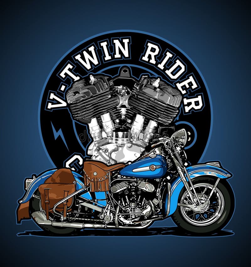 Blue motorcycle side view stock vector. Illustration of service - 264241176