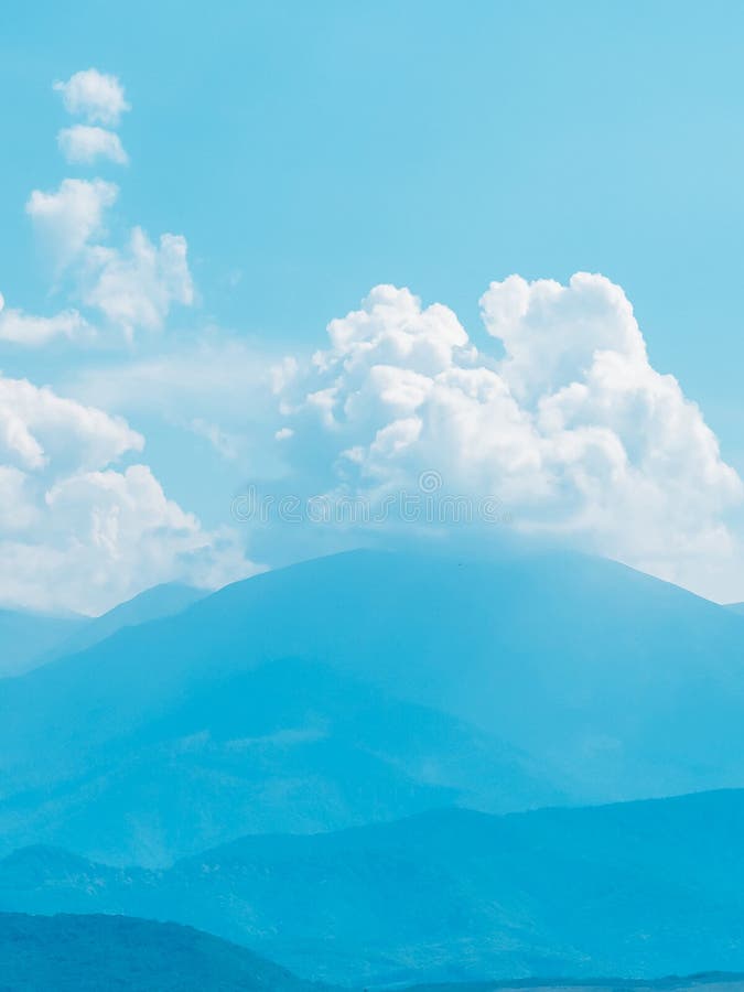 Blue Mountain Crests with Mist Landscape Stock Image - Image of foggy ...