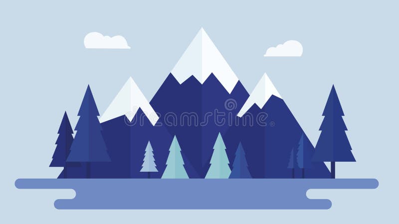 Blue Mountain Nature View Landscape Wallpaper with Pine Trees in Jungle ...