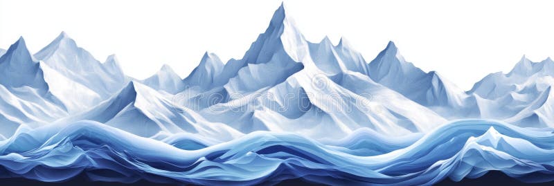 Blue Mountain Serenity - an Abstract Piece Featuring a Peaceful Blue ...