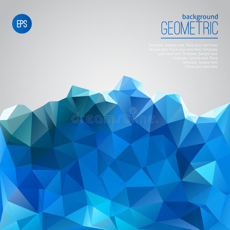 Blue Mountain of Triangles Geometric Template Stock Vector ...