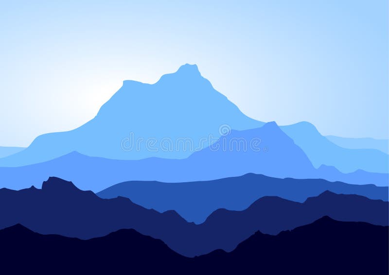 Blue mountains stock vector. Illustration of copy, range - 12120778