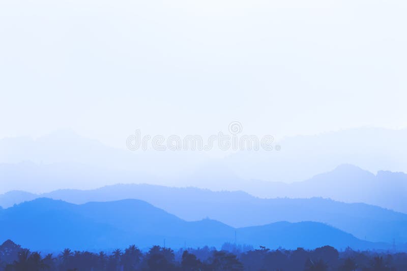 Blue Mountains with Soft Mist Stock Photo - Image of jungle ...