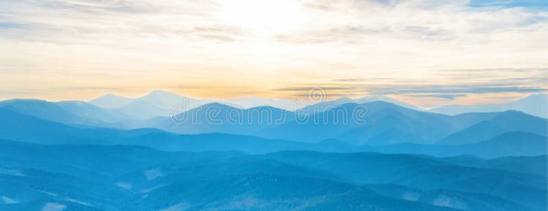 Blue Mountains at Sunset Sky Stock Photo - Image of gorgany, great ...