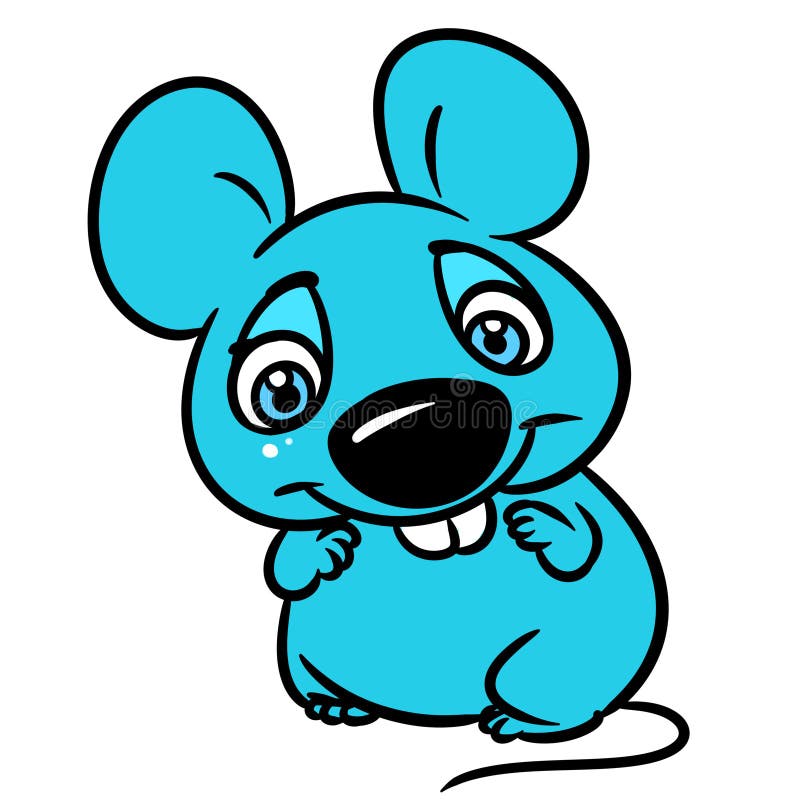 Blue Mouse Animal Character Cartoon Stock Illustration - Illustration ...