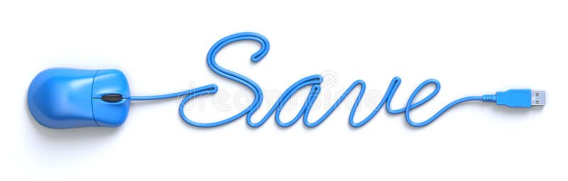 Blue Mouse and Cable in the Shape of Feedback Word Stock Illustration ...