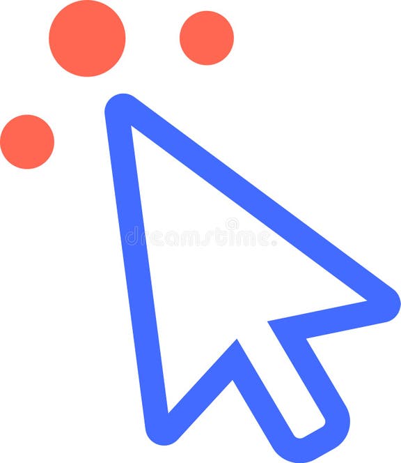 Blue Mouse Cursor Clicking and Interacting, with Red Circles Appearing ...