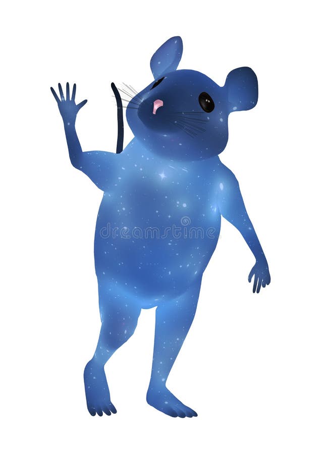 Blue Mouse stock illustration. Illustration of waving - 51233666