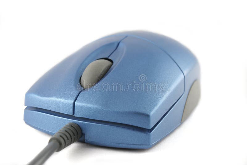 Blue Mouse on white stock photo. Image of control, scroll - 754124