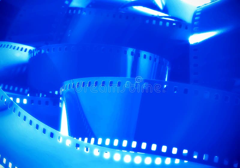 Blue movie film stock image. Image of photographic, looped - 13109559