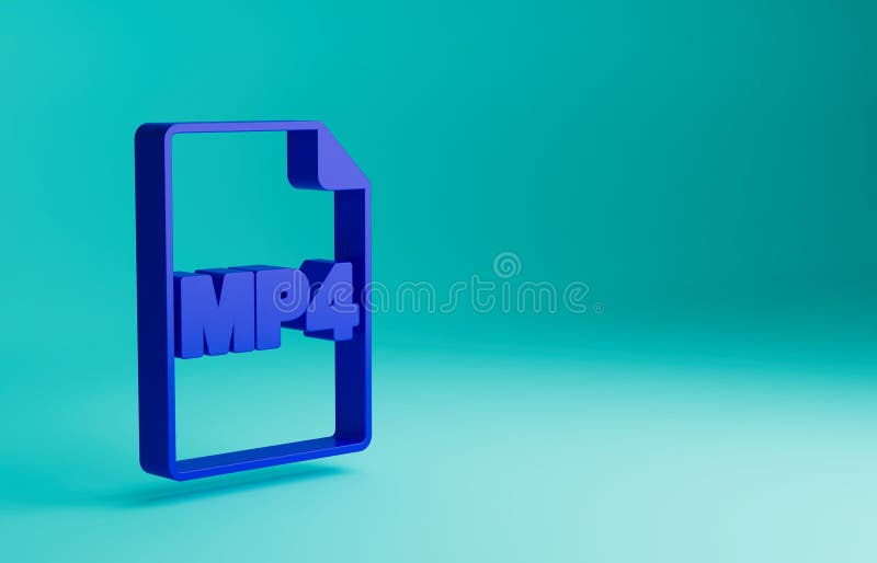 Blue MP4 File Document. Download Mp4 Button Icon Isolated on Blue ...