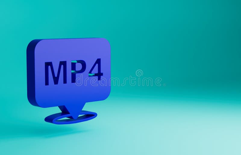 Blue MP4 File Document. Download Mp4 Button Icon Isolated on Blue ...