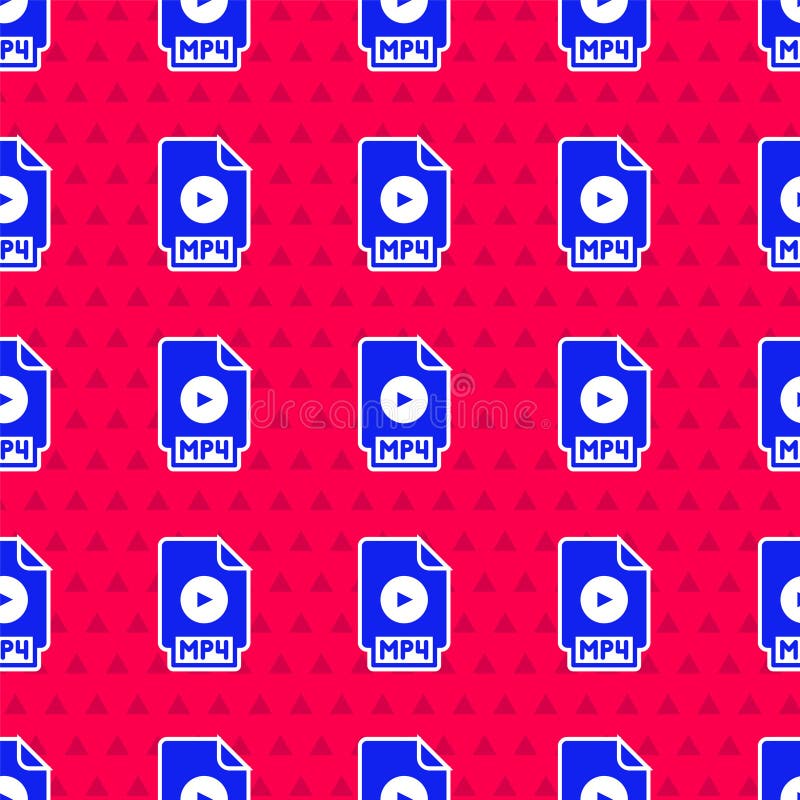 Blue MP4 File Document. Download Mp4 Button Icon Isolated Seamless ...