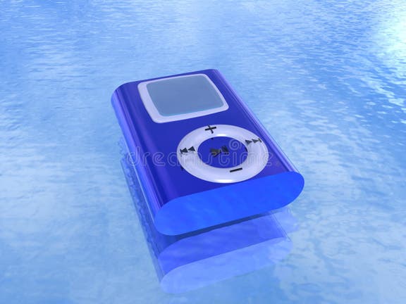 Blue mp3 Player stock image. Image of electronic, earplugs - 11862051
