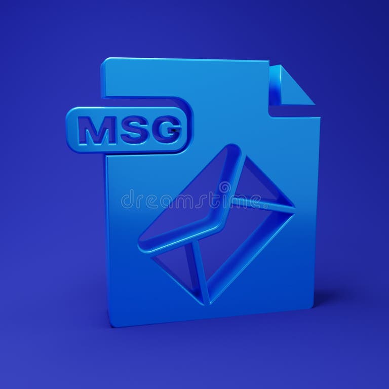 Blue MSG File Document. Download Msg Button Icon Isolated on Blue ...