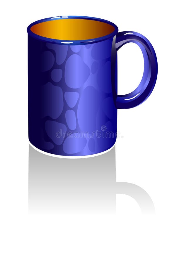 Blue Mug stock vector. Illustration of coffee, design - 12691251