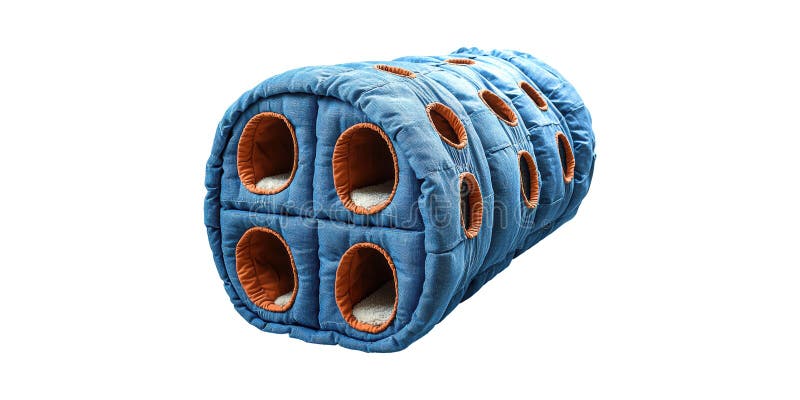Blue Multi-Compartment Cat Tunnel Toy. Interactive Pet Play Structure ...