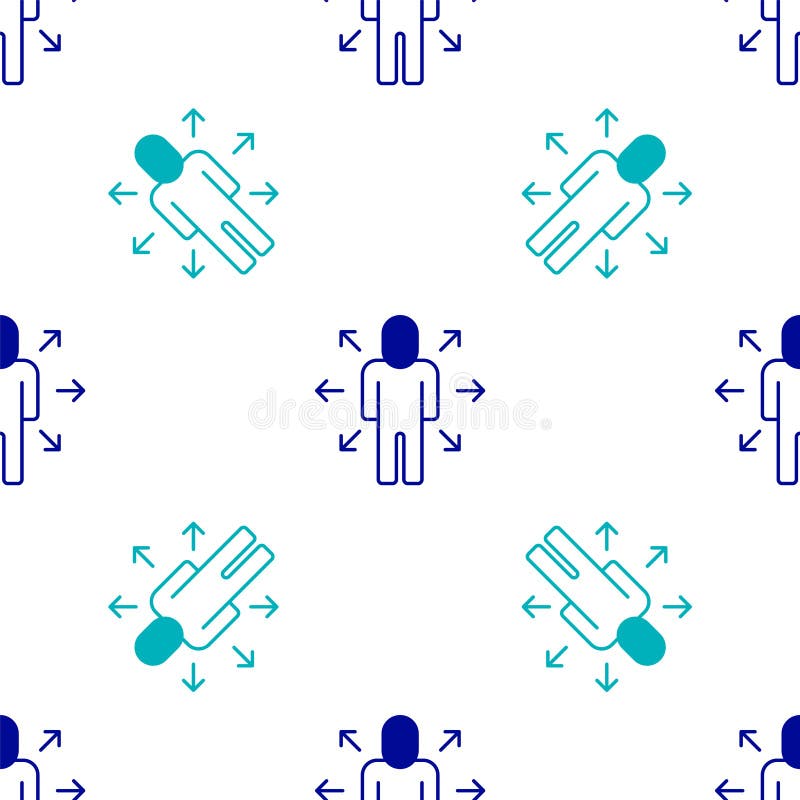 Blue Multitasking Manager Working Icon on Blue Background. Minimalism ...