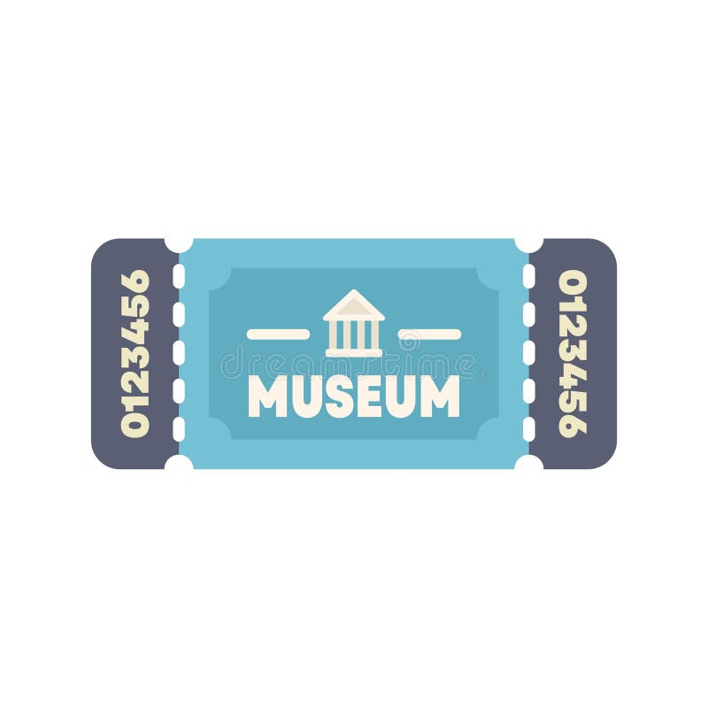 Museum Ticket Icon, Flat Style Stock Vector - Illustration of ...