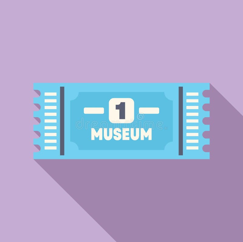 Museum Ticket Icon, Flat Style Stock Vector - Illustration of ...
