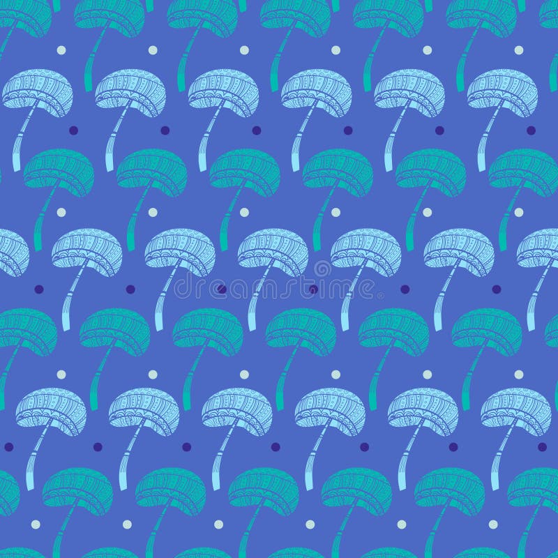 Blue mushrooms stock vector. Illustration of design, psychedelic - 29011219