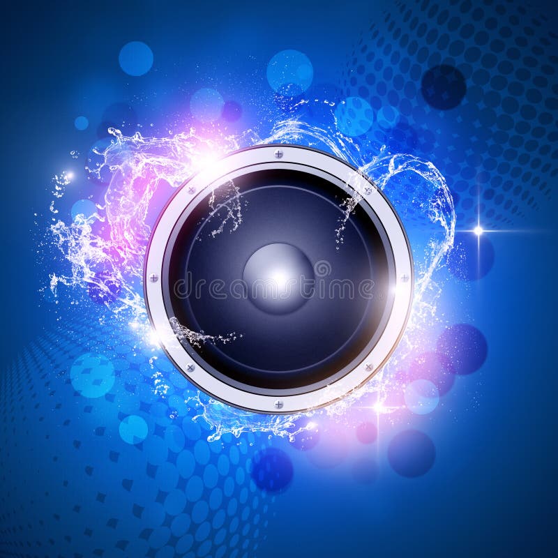 Blue Music Background With Clef And Notes, Music Sheet In Rounded Frame ...