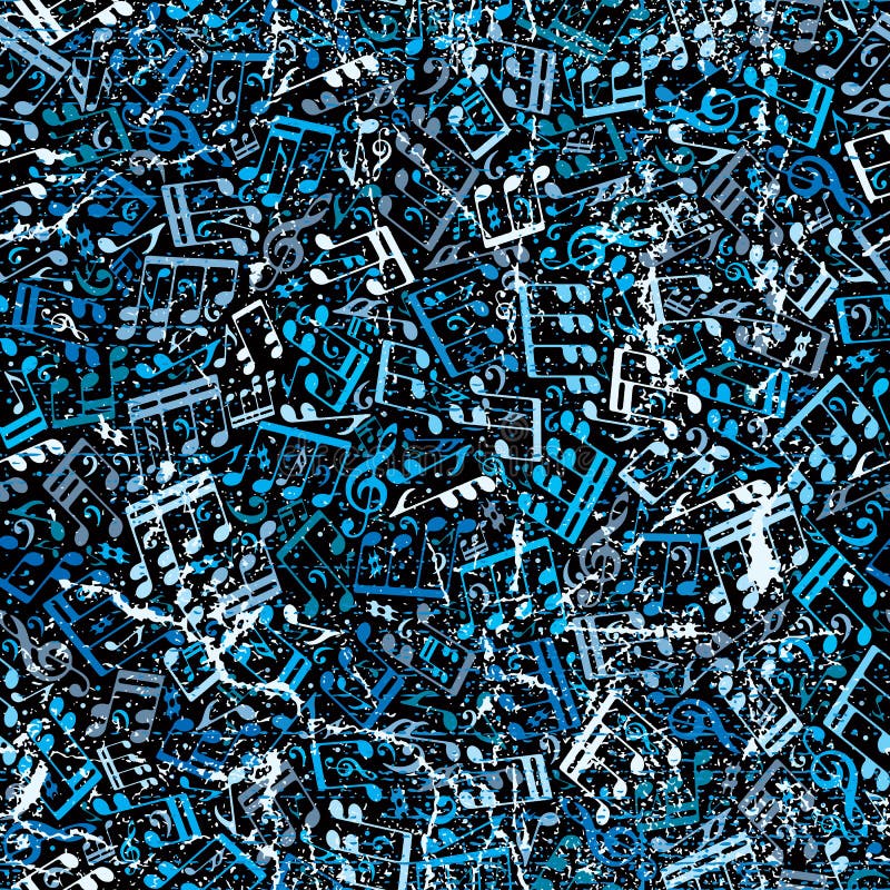 Seamless Music Background with Musical Notes and Grunge Texture. Stock ...