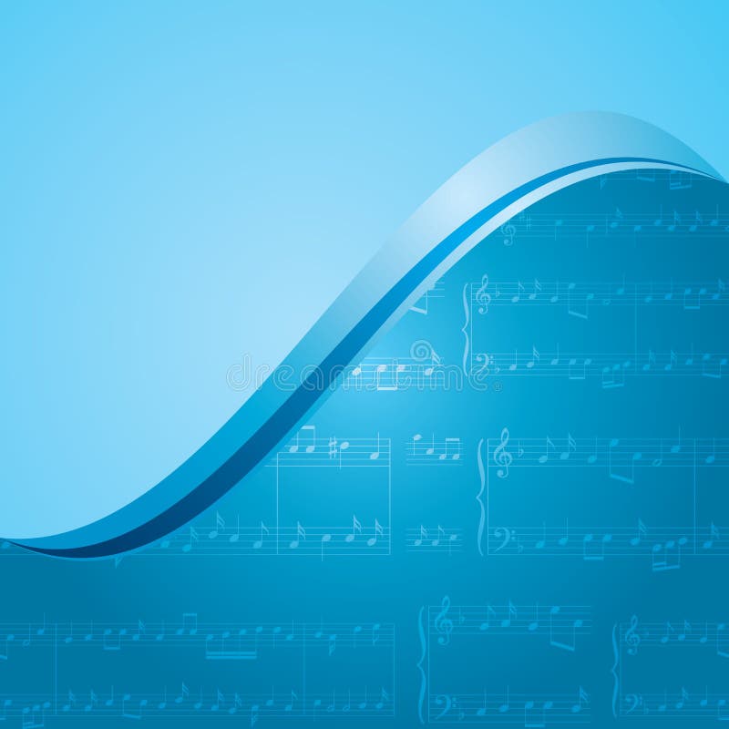 Blue Music Background with Notes - Vector Stock Vector - Illustration ...