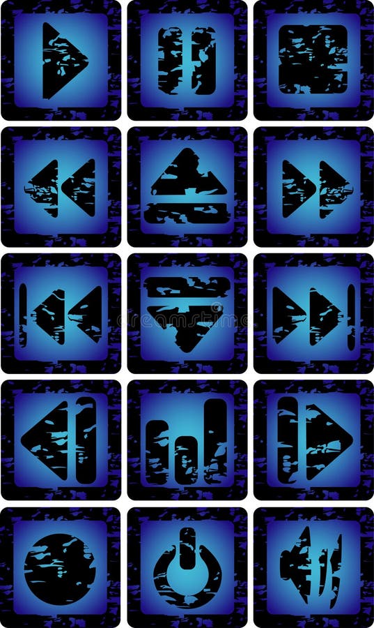 Blue music icons stock vector. Illustration of keyboard - 6637239