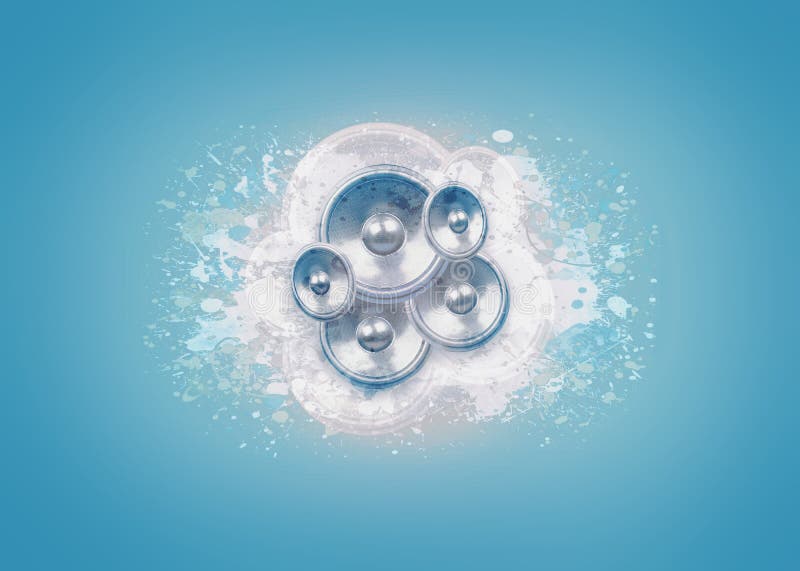 Blue Music Speakers and Paint Splashes Stock Photo - Image of audio ...