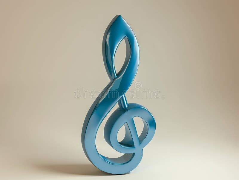A Blue Musical Note Sculpture on a White Background Stock Photo - Image ...